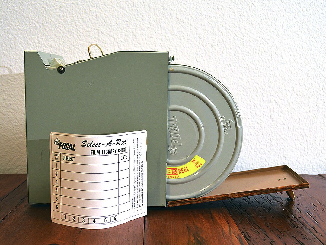 8mm Film Cabinet- Focal “Select-A-Reel” Film Library with 3 Film ...