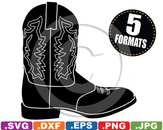 Cowboy / Western Boot Clip Art Image svg & dxf vinyl cutting