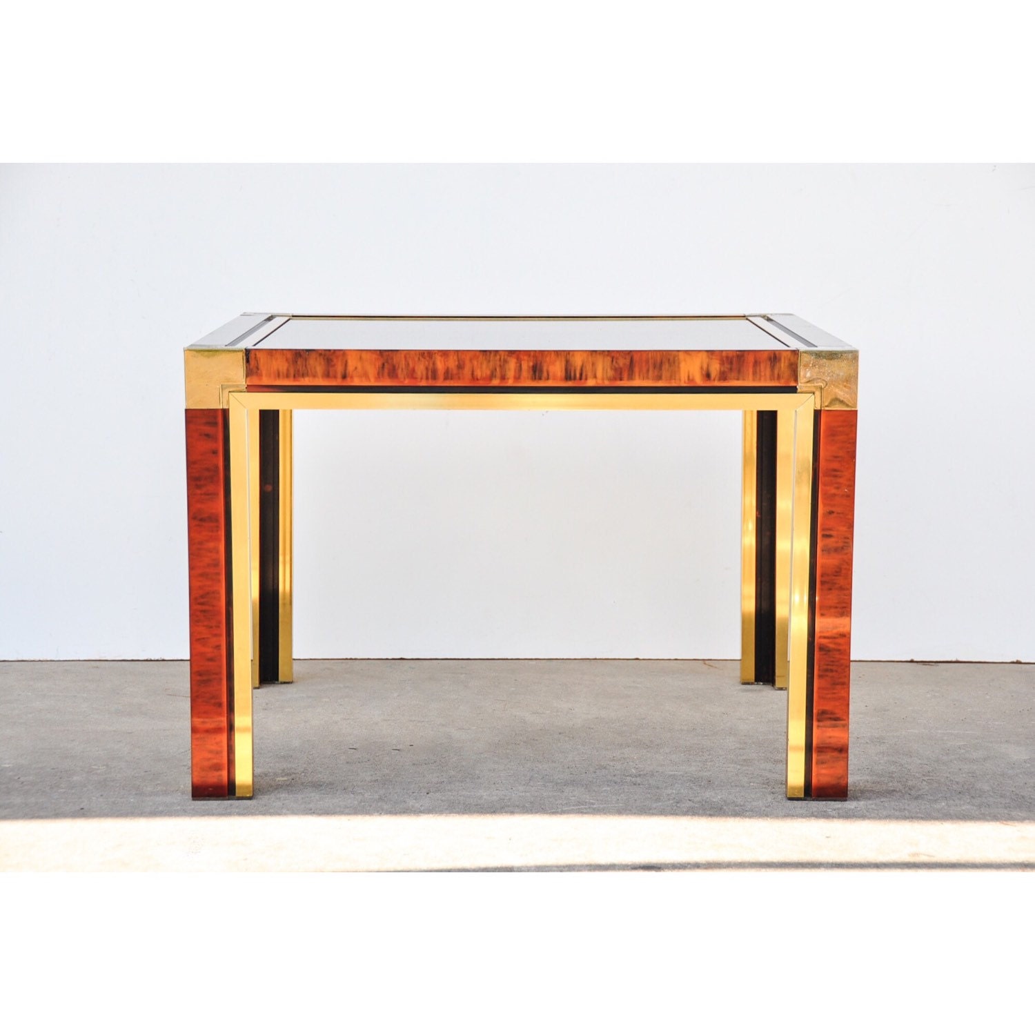 Faux Tortoise Shell and Brass End Table – Haute Juice