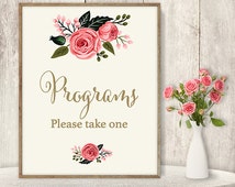 Popular items for wedding program sign on Etsy