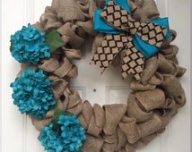 Popular items for burlap and teal on Etsy