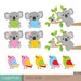 Koala Bear Digital Clipart and Papers
