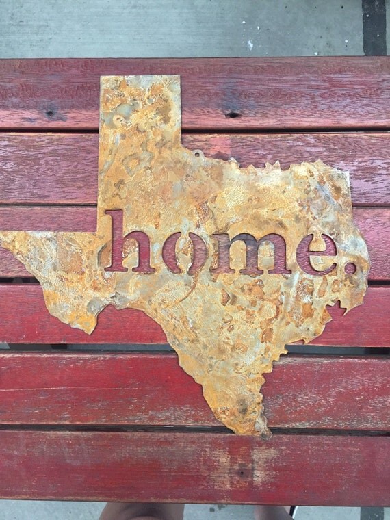 Rusted Texas Home Sign
