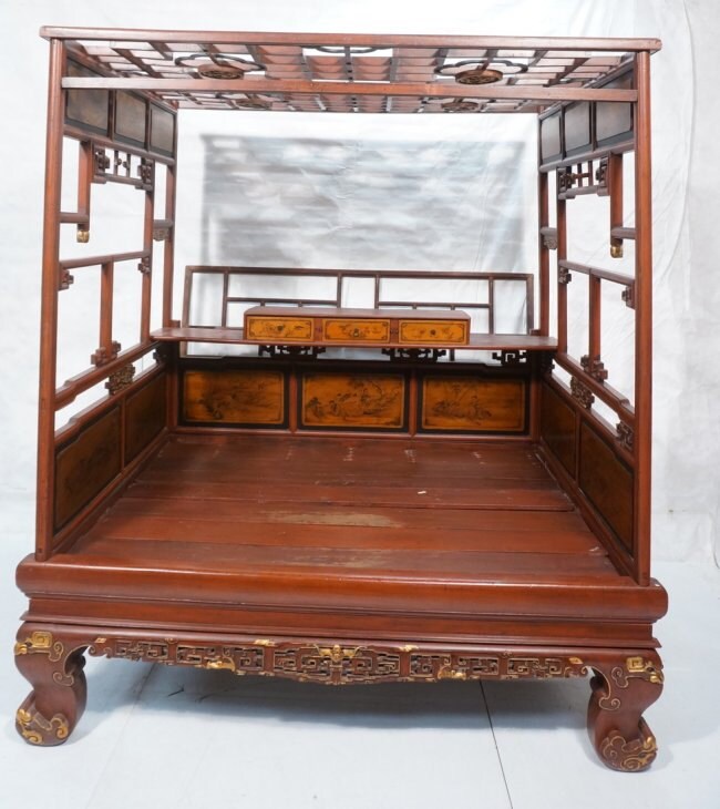 Vintage Asian Platform Rice Bed with Canopy – Haute Juice