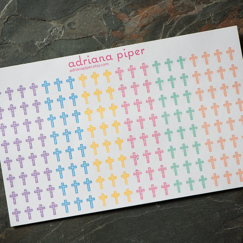 Colorful Cross Stickers 160 ct for Erin Condren Life Planner