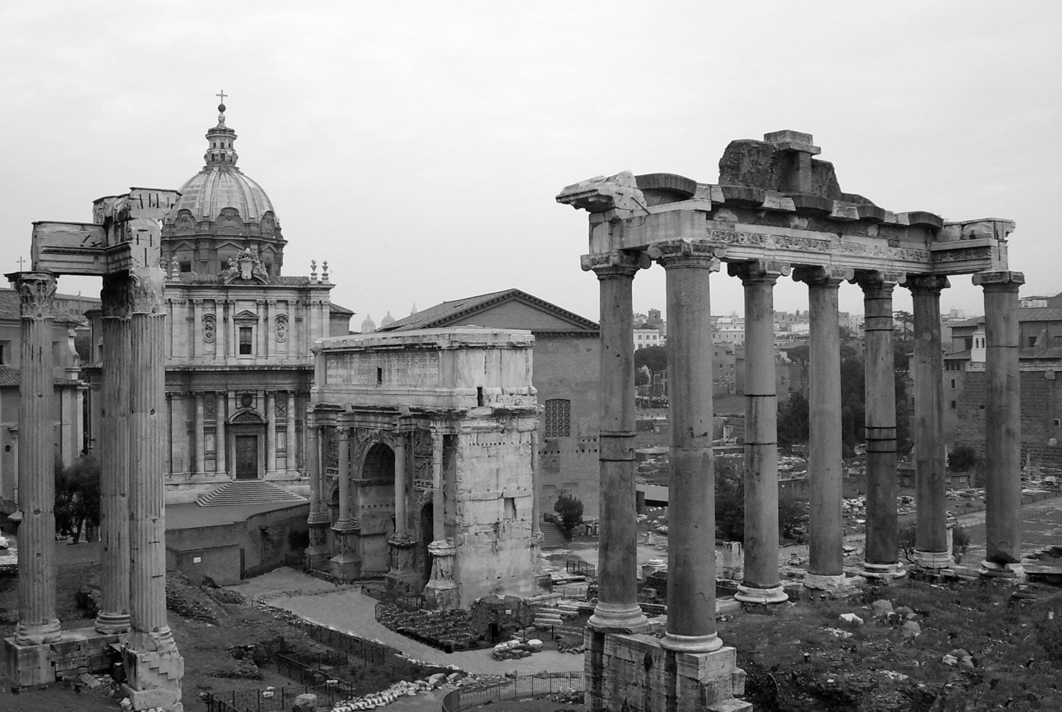 Roman Forum Black and White Print 16 x 24 by fotobello on Etsy