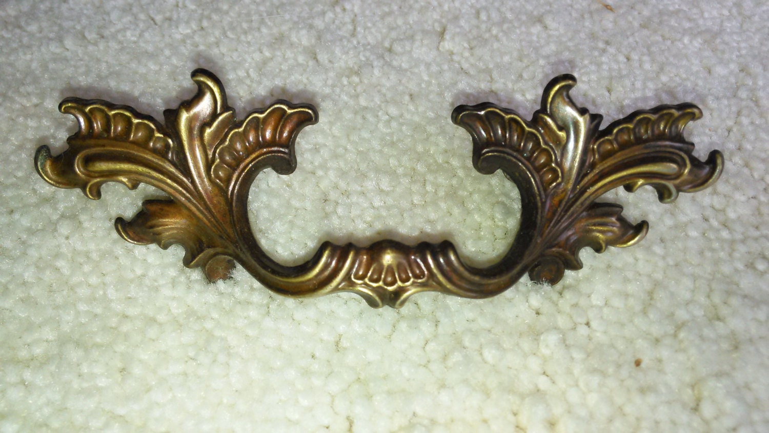 1 Petite French Provincial Brass Drawer Pulls w/ Antiqued Finish ...