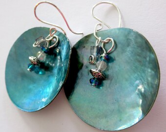 Mussel shell earring | Etsy