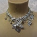 Alice Blue Blossoms: Floral Statement Necklace Bridal Vintage