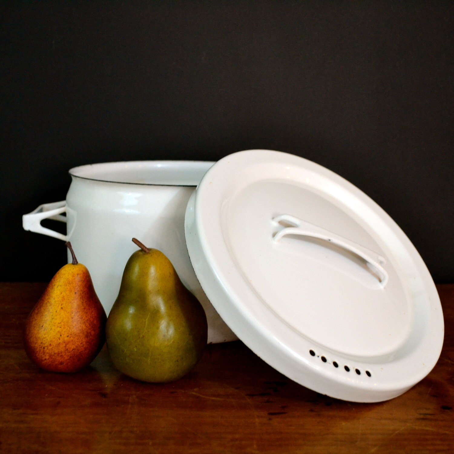 LARGER Vintage Danish Modern Enamelware Dutch Oven, Seppo Mallat for ...