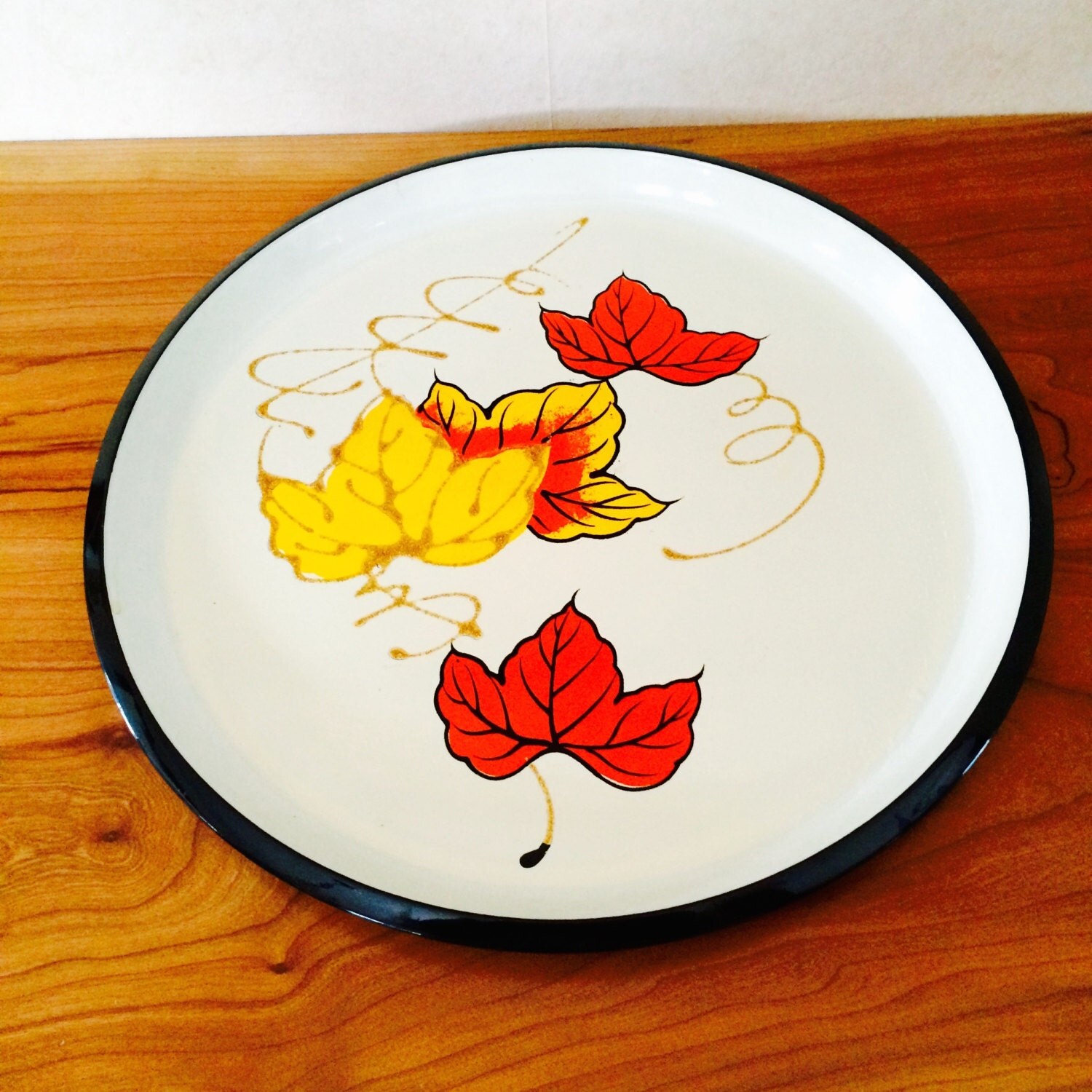 Vintage Serving Tray with Maple Leaves – Haute Juice