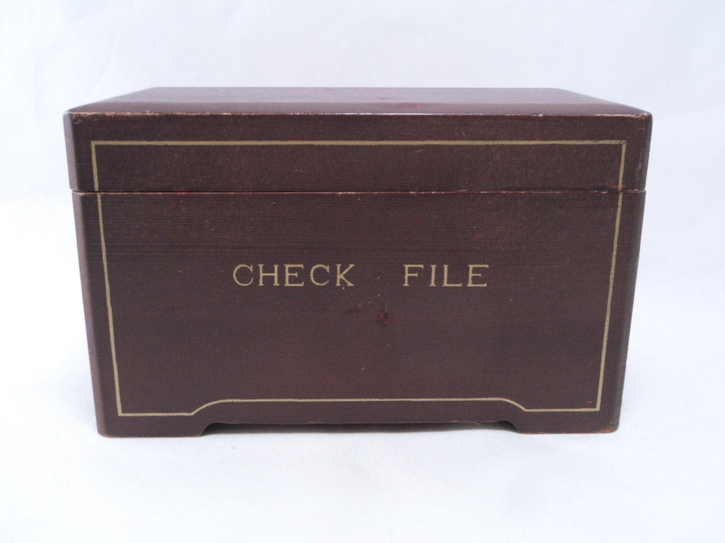 Wood Check File Box Vintage 50s – Haute Juice