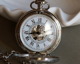 Pocket Watch Necklace With Compass Charm by emmalocketshop on Etsy