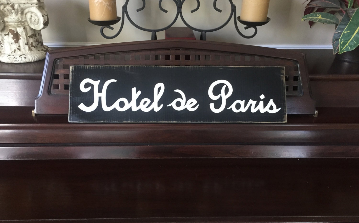HOTEL de PARIS French Country Sign Plaque Wall Decor Apartment
