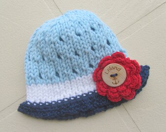 DETROIT TIGERS Hand Knit Baby Hat Detroit by UpNorthKnitsAndGifts