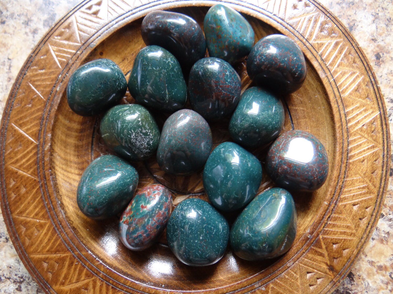 BLOODSTONE Stone Gemstone Crystal Tumbled 4 oz Wiccan Pagan