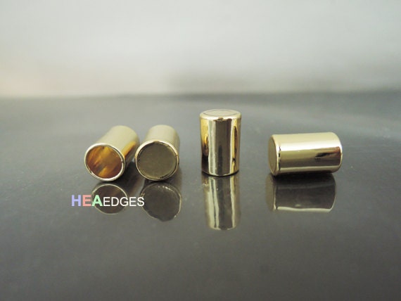 Gold End Cap without Loop and Hole 5mm 6pcs Finding Gold