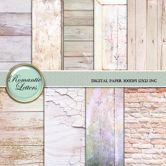 Shabby Chic wood digital paper pack Digital Scrapbook
