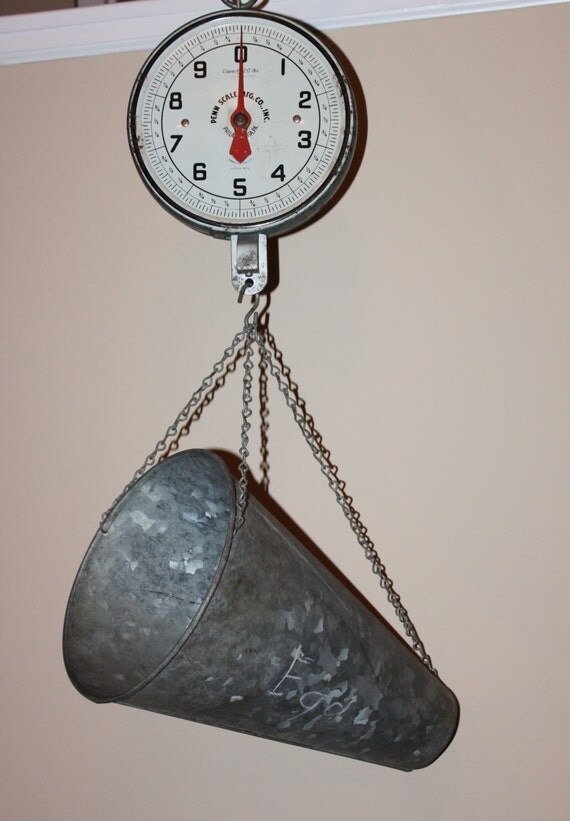 1950s Penn 20 Pound Hanging Chicken Scale Poultry Scale
