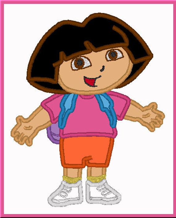 Cute Dora Full Fan Art DIY Applique Design For Embroidery