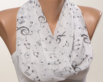 Music notes scarf | Etsy