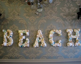 Beach Decor Shell Letters LOVE Multicolor Shell by LiveCoastal