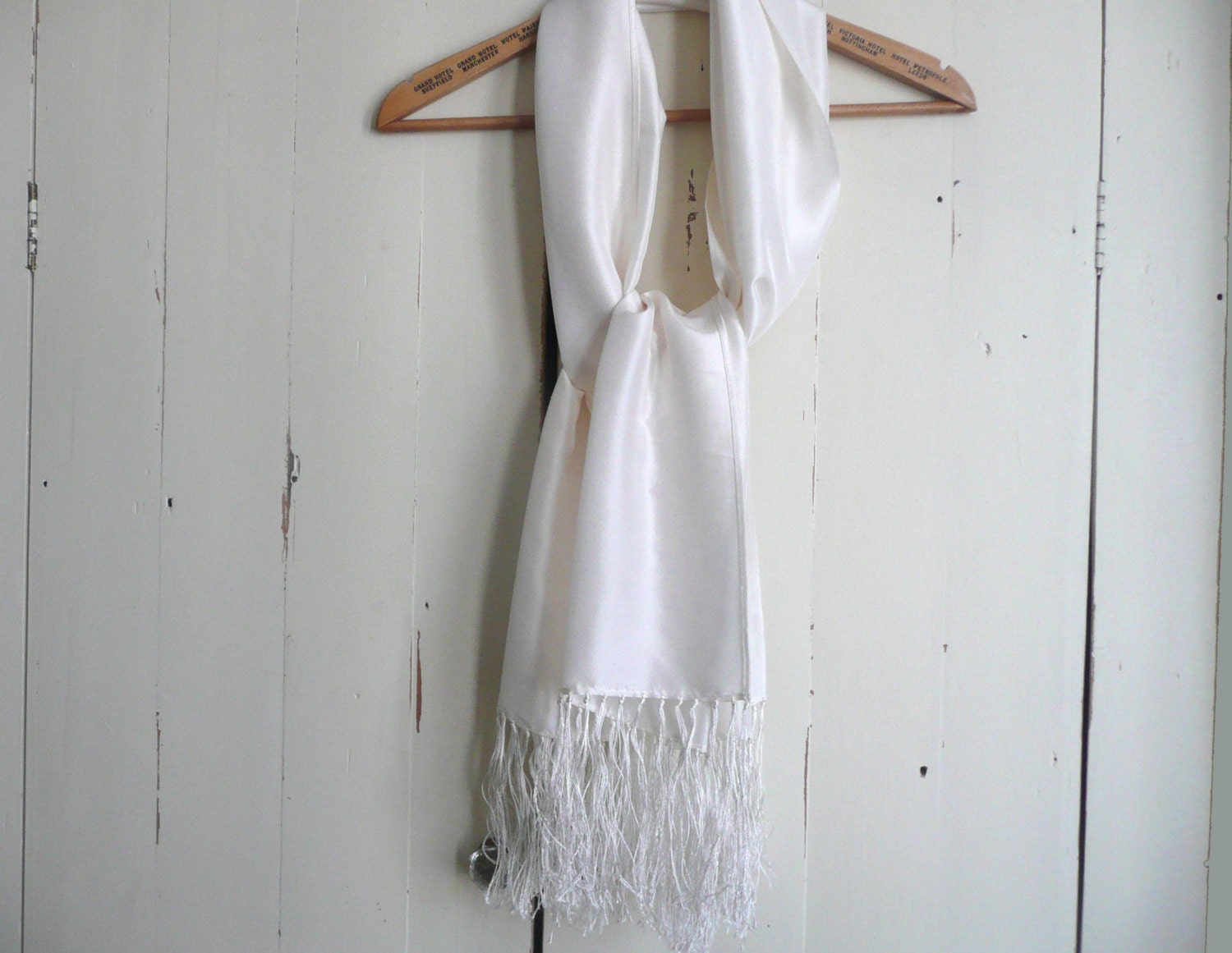 Vintage silk scarf – cream silk scarf – vintage cream silk scarf ...