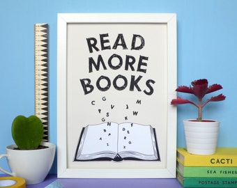 Reading poster | Etsy