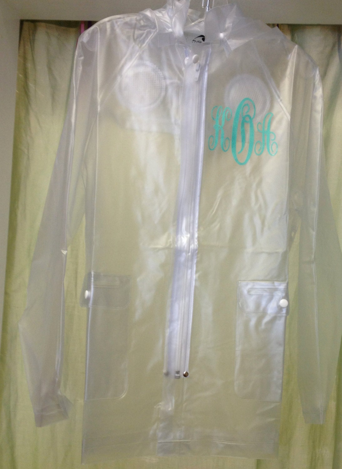 CLEAR RAIN COAT Unisex Youth and Adult with Monogram or Logo