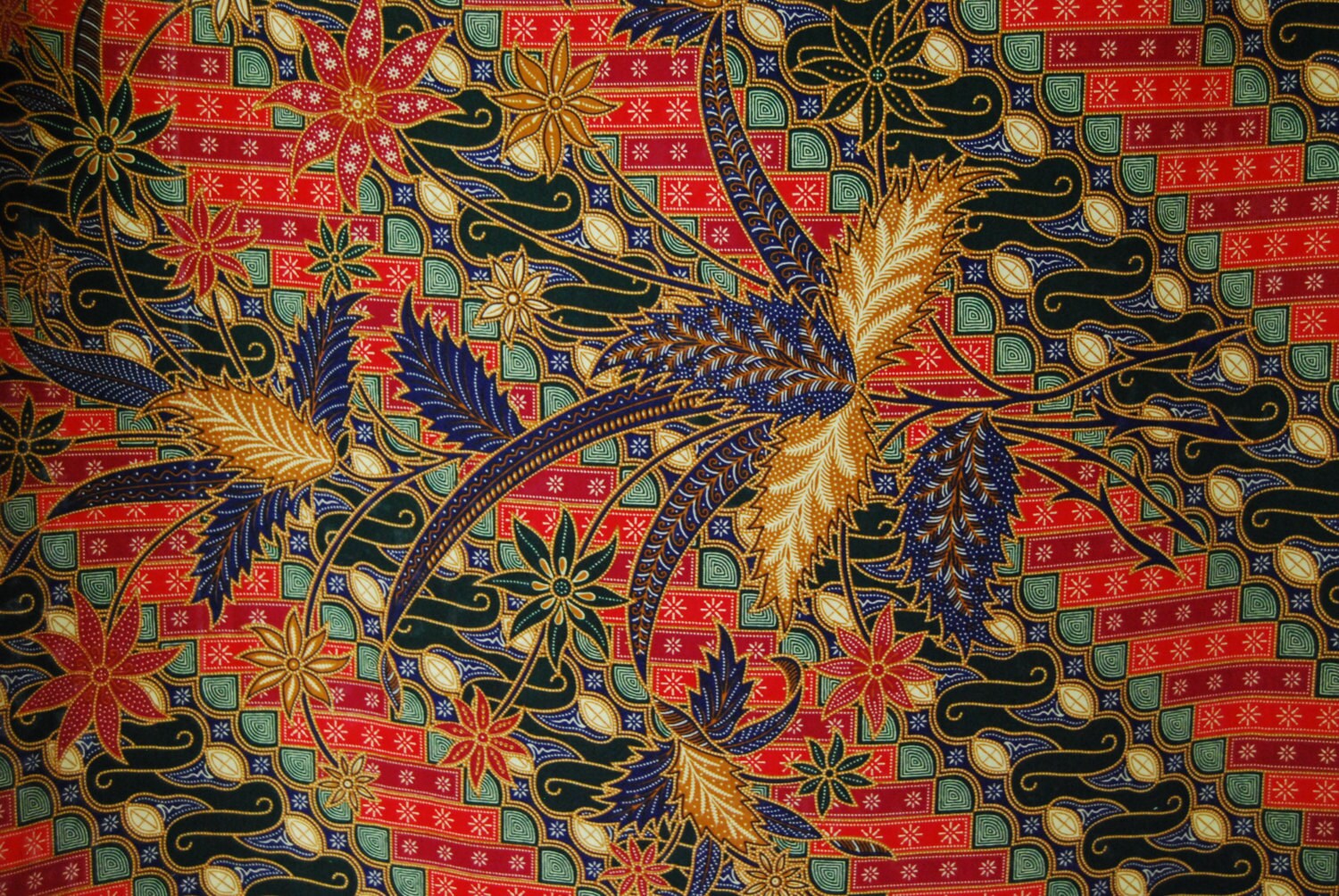 Red Malaysian batik fabric by MissIines on Etsy