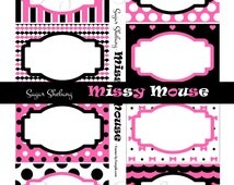 INSTANT Download Pink and Black Party Labels - Birthday Party Food ...