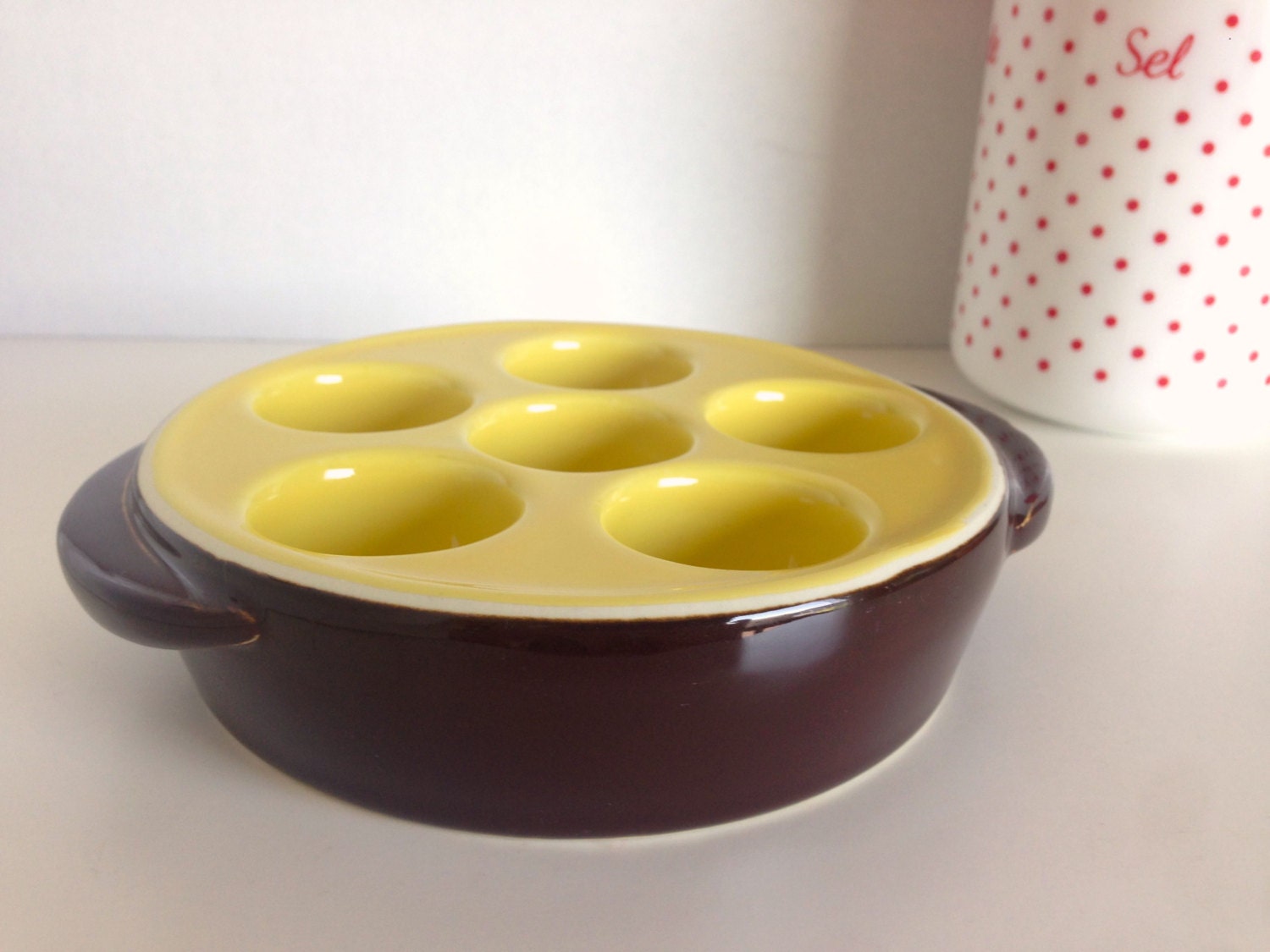 Escargot Snail Baking Dish Serving Dish ceramic Yellow Brown – Haute Juice