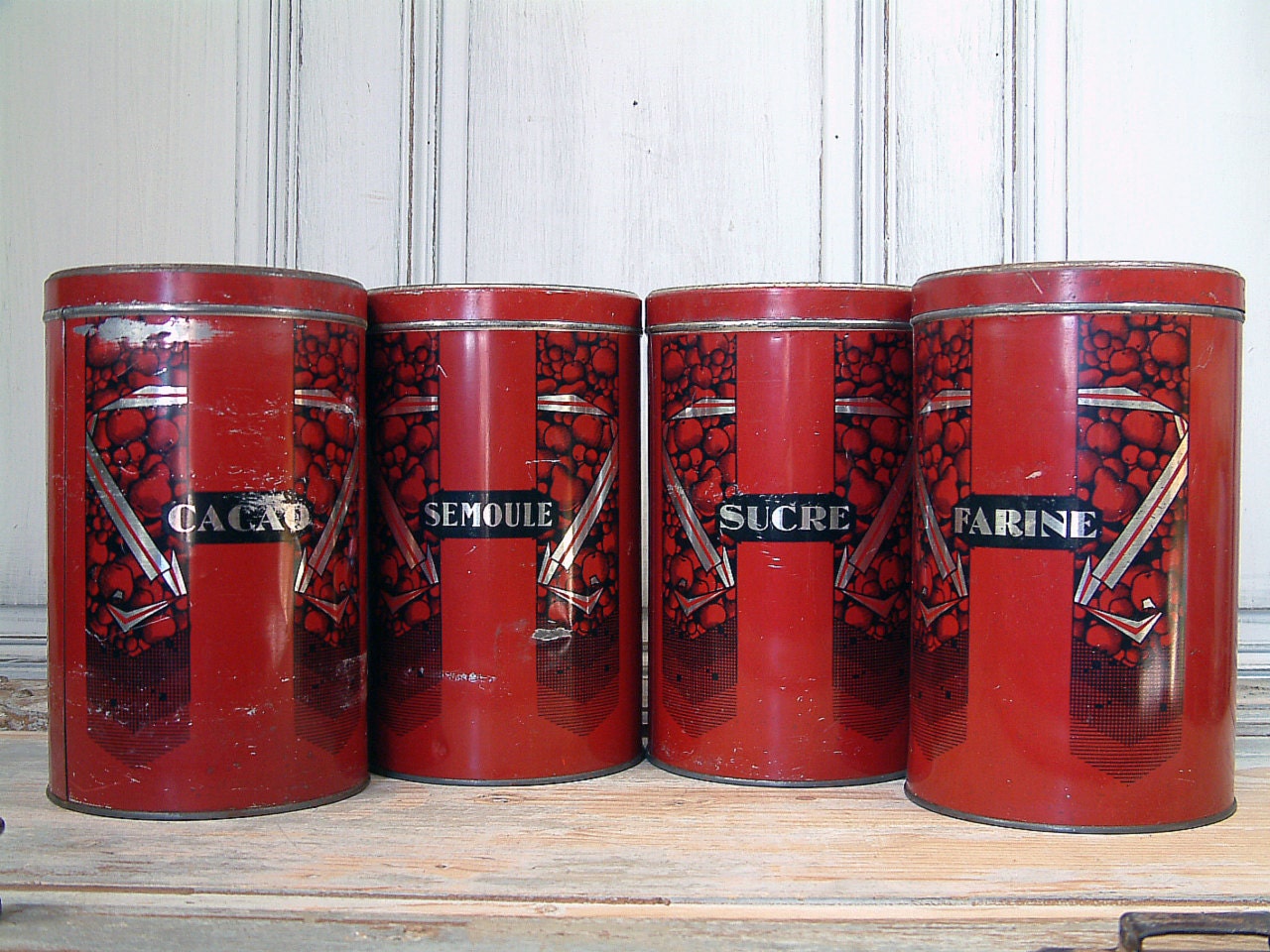 Set of 4 Extra Large french vintage Art Deco CANDY tins from Bilbor ...