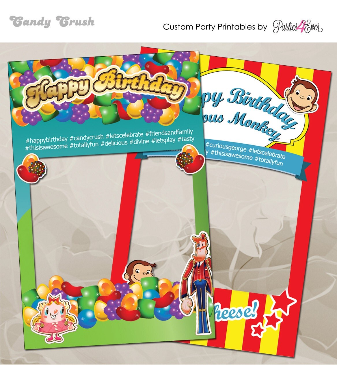 Themed DIY Photo Booth Frame Party Printable by Parties4Ever