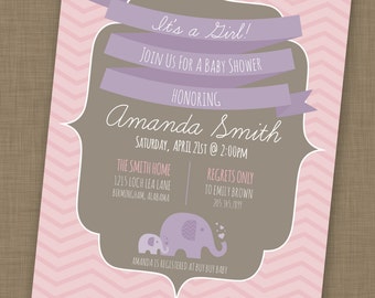 Chevron Butterfly Baby Shower Invitation Chevron butterflies