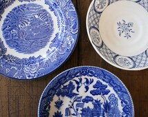 Popular items for blue white plate on Etsy