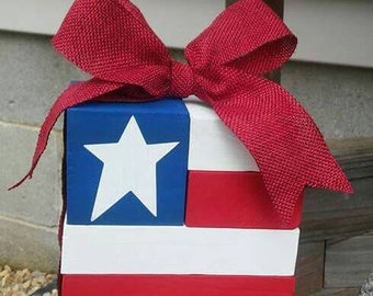 Items similar to American Flag Blocks on Etsy
