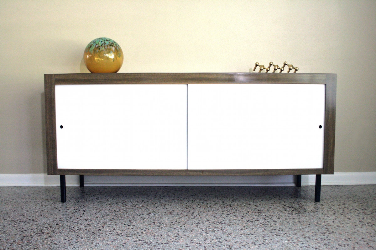 Mid Century Credenza Media Console – Vintage Media Storage Cabinet ...