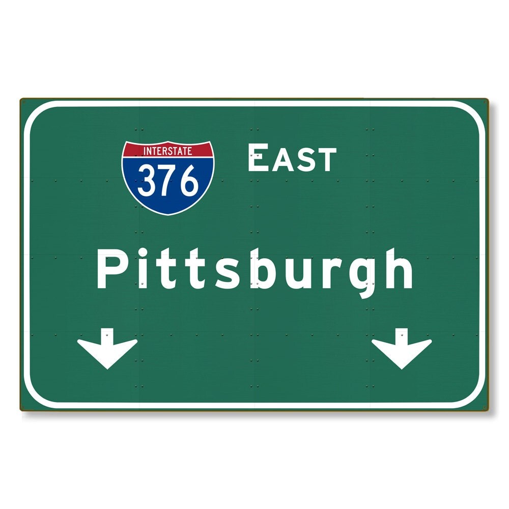 Pittsburgh Highway Sign Steel Wall Decor Souvenir Automotive
