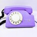 Vintage soviet purple rotary telephone / Russian violet retro