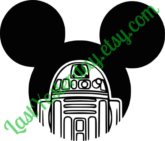 R2D2 Mickey Head DIGITAL DOWNLOAD svg jpg png by LastYesterday