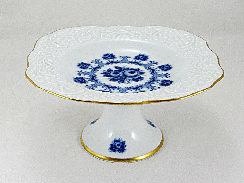 Schumann Echt Cobalt Plate Blue Roses China Dessert Server – Haute Juice