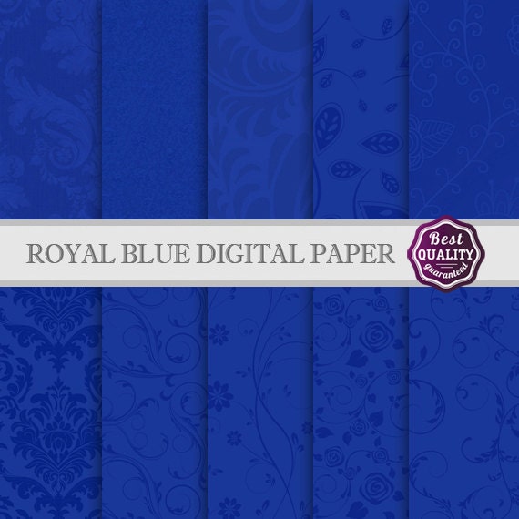 Items similar to Royal Blue Digital Scrapbook Paper Set * 10 Images for ...