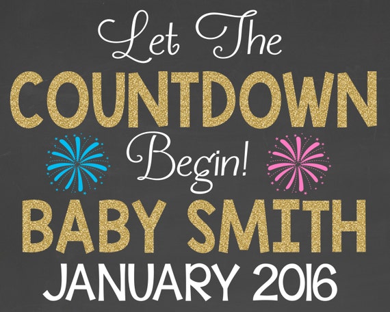 Items similar to Let the Countdown Begin Personalized Pregnancy ...