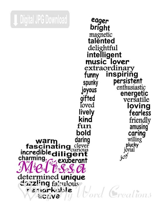 Music Art Musical Note Word Art Musician Gift Gift for