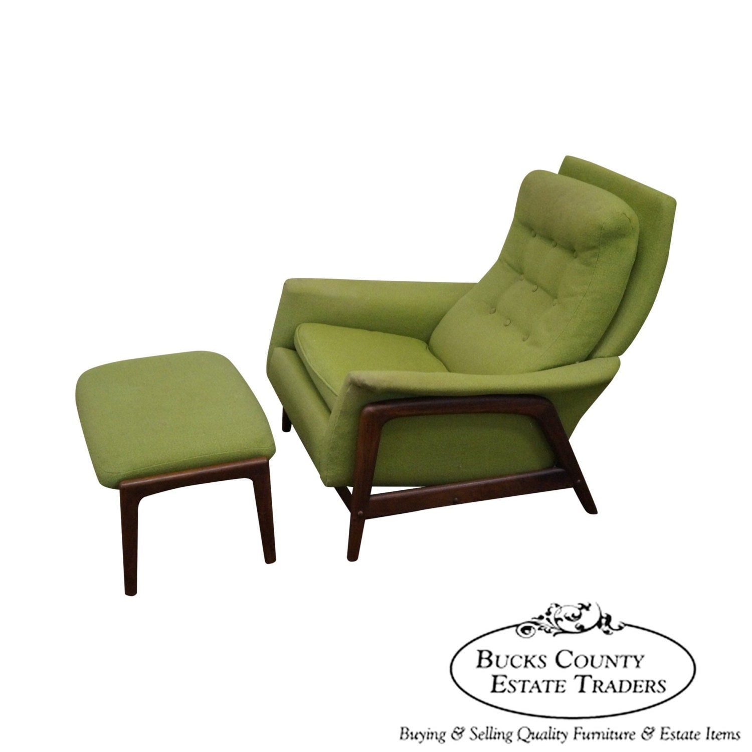 Vintage Danish Modern Recliner Lounge Chair w/ Ottoman – Haute Juice