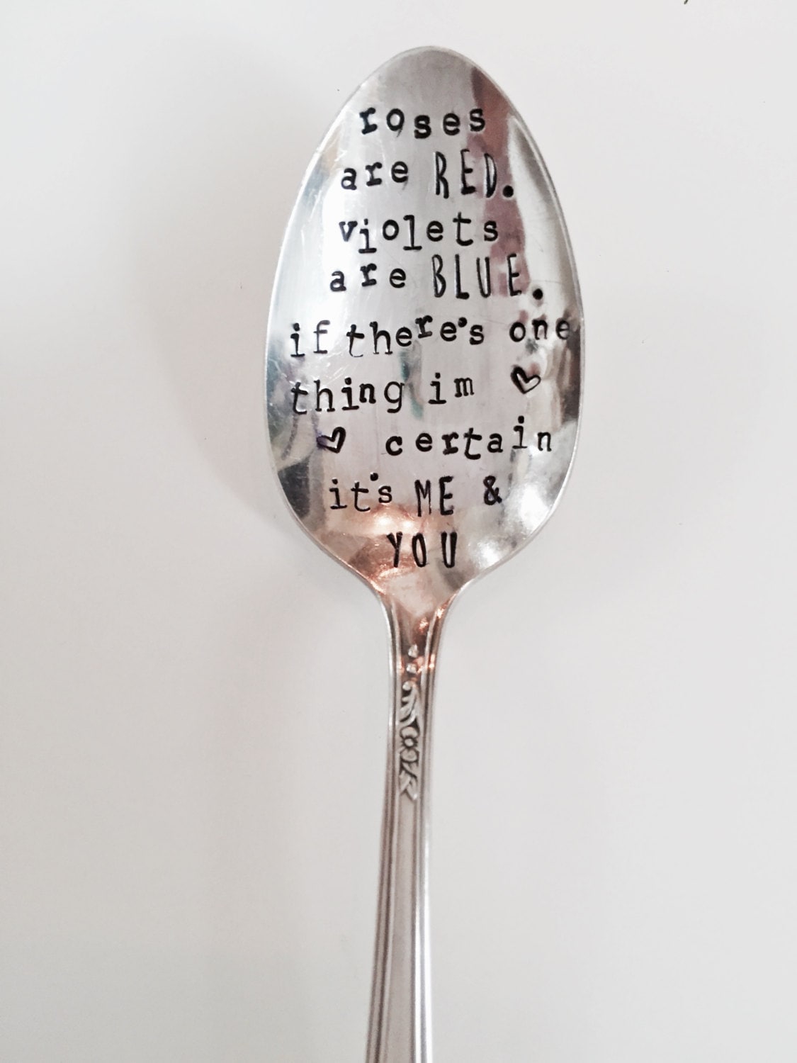 Stamped Silver Spoon Love Poem Gift For Him Gift For Her