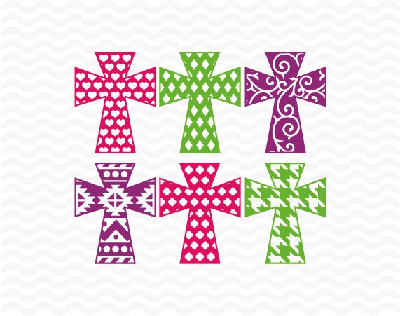 Patterned Cross SVG DXF EPS cutting files for by ESIdesignsdigital