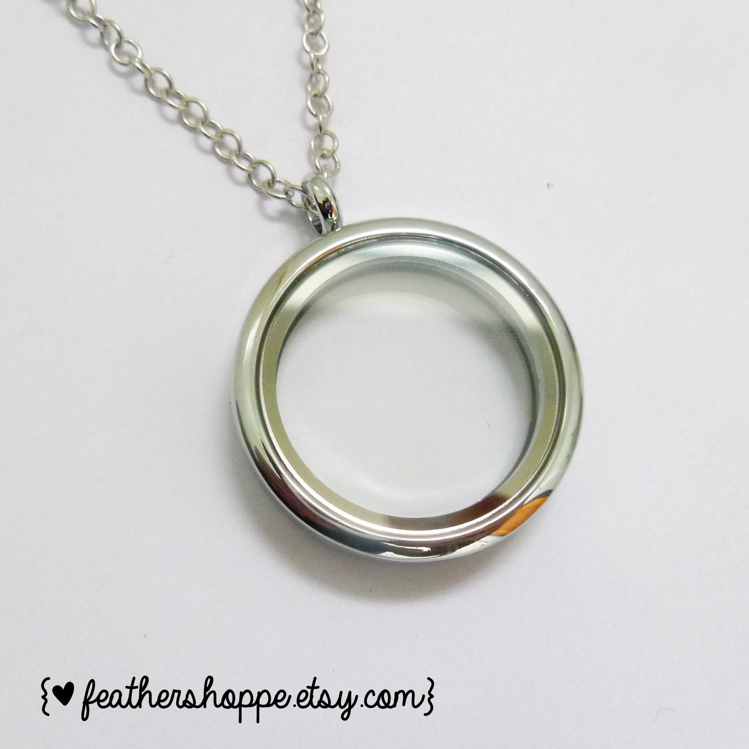 Make Your Own Locket Empty 30mm Silver Edge or Rhinestone