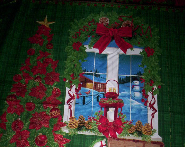 Holiday Timeless Treasures 1 Panel cotton fabric Glitter